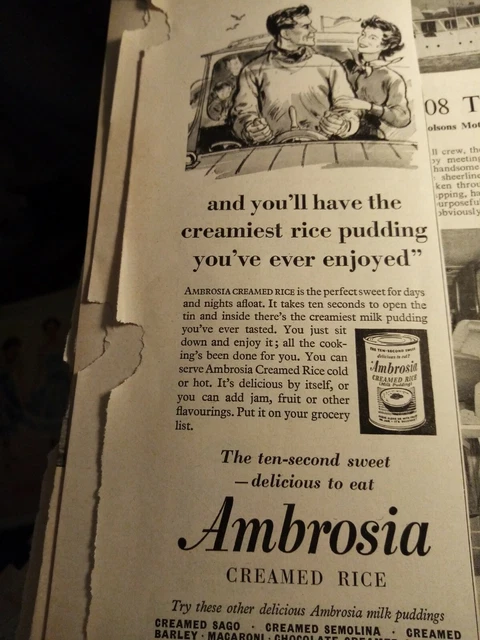 HS2 EPHEMERA 1959 advert ambrosia creamed rice pudding EUR 3,37 ...