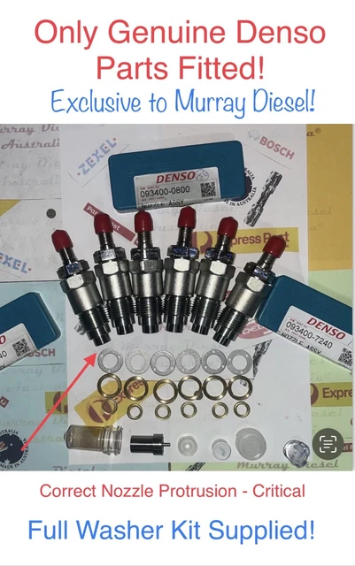 New Genuine Denso Retrofit Injectors For Toyota Hilux Hiace L 2l 22l 24l X 4 £23865