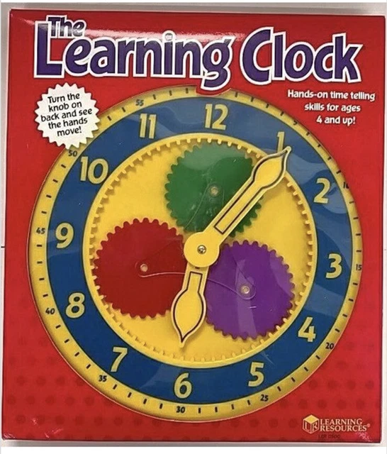 LEARNING RESOURCES BIG Time Learning Clock With Visible Gears, 12 Hour ...