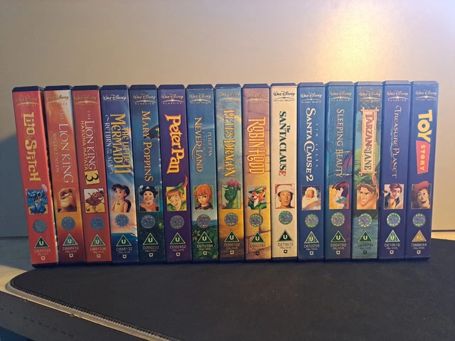 15 X DISNEY Blue Box Bundle - VHS Classics - Lion King Robin Hood Petes ...