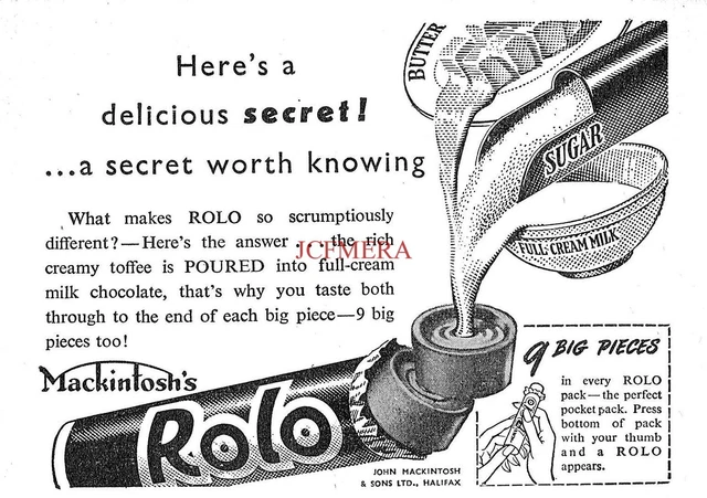 MACKINTOSH'S ROLO CHOCOLATE toffes bonbons PUBLICITÉ (2) petite ...