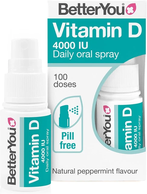 BETTERYOU VITAMIN D3 4000 IU Oral Spray, Peppermint - 15ml £12.99 ...