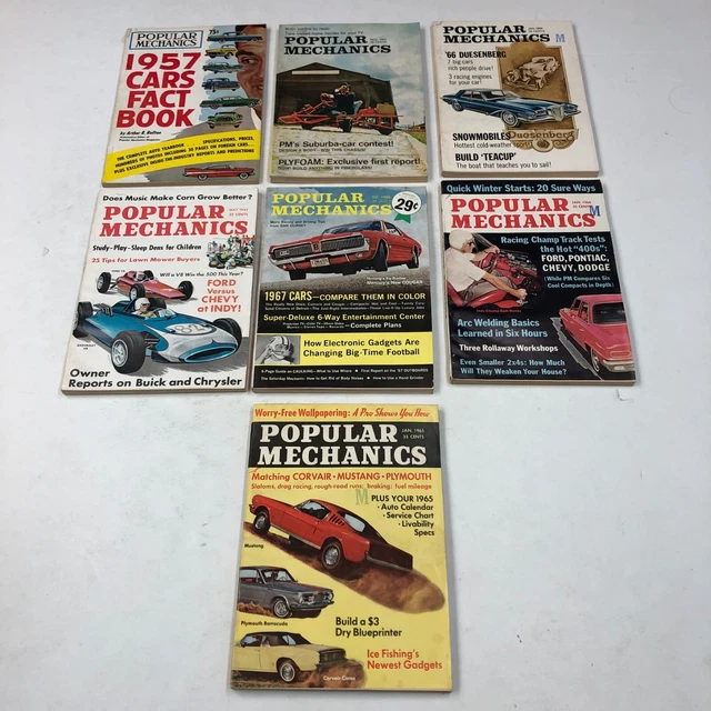 VINTAGE 1950S 60S Popular Mechanics Magazines Lot of 7 Cars Racing ...