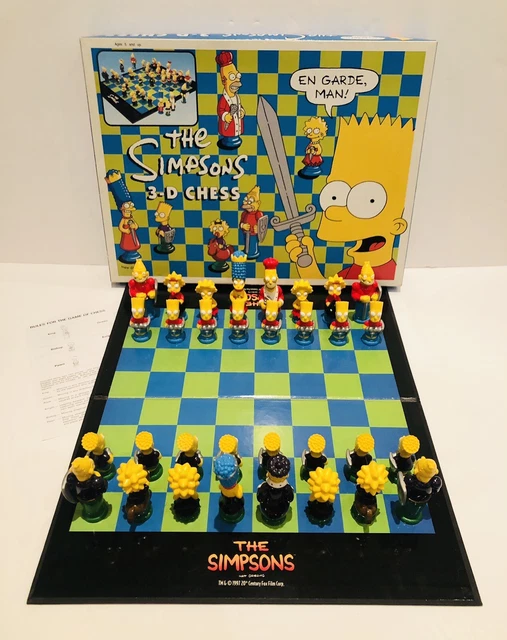 THE SIMPSONS 3D Chess Set Vintage 1991 Character Game Bart Homer Family ...
