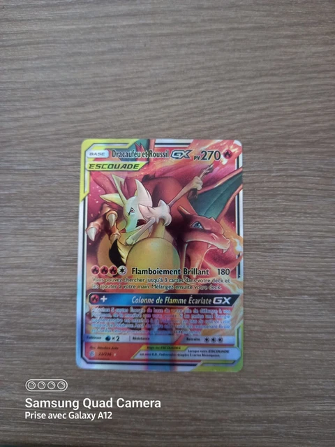 CARTE POKÉMON ESCOUADE Dracaufeu et Roussil GX 22/236 - SL12 Eclipse ...