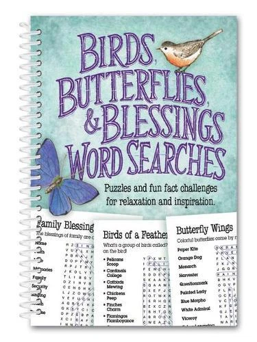 BIRDS, BUTTERFLIES, AND Blessings Word Search (Encuadernación de ...