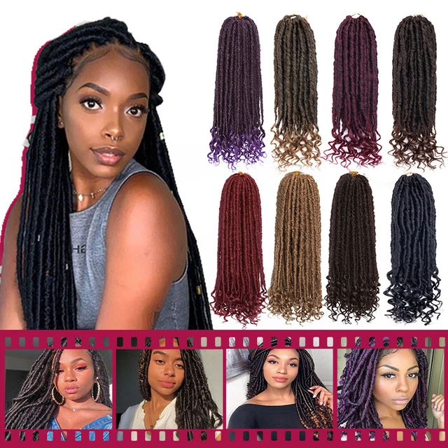 FAUX LOCS GODDESS Curly Crochet Braids Real Soft Ombre Braiding Hair as ...