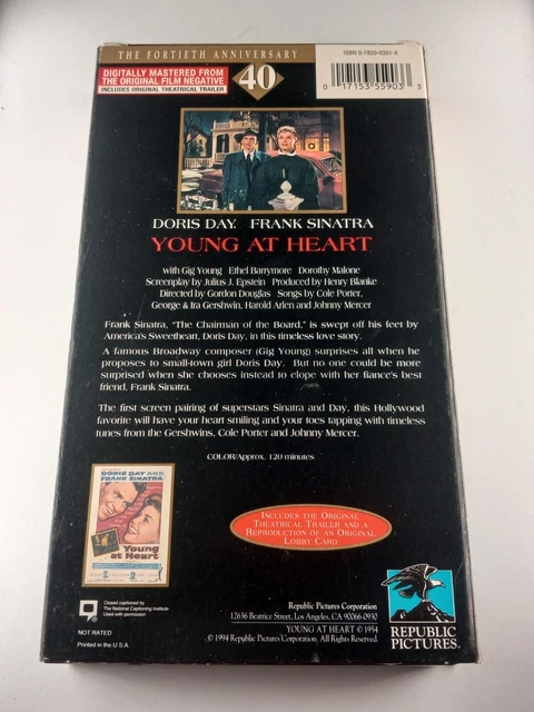 YOUNG AT HEART (VHS) 1954 Doris Day, Frank Sinatra, Gig Young TESTED £2 ...
