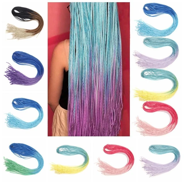 OMBRE THIN BOX Braids Synthetic Crochet Hair Extensions Zizi Braids for ...