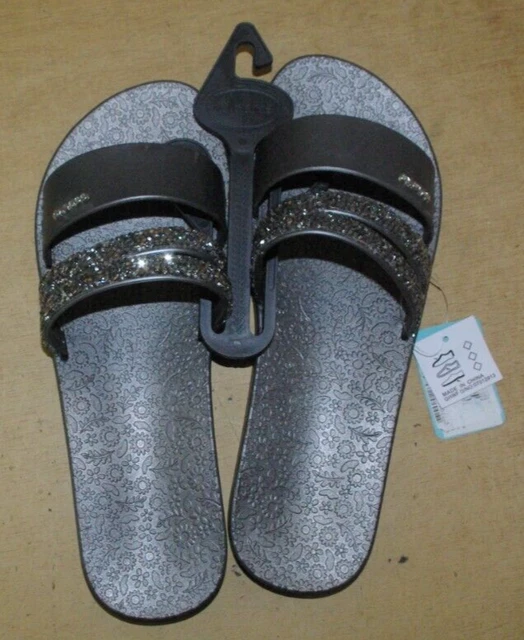 SANDALI DA DONNA Coloko argento gemma slides UK taglia 7 - nuovi ...