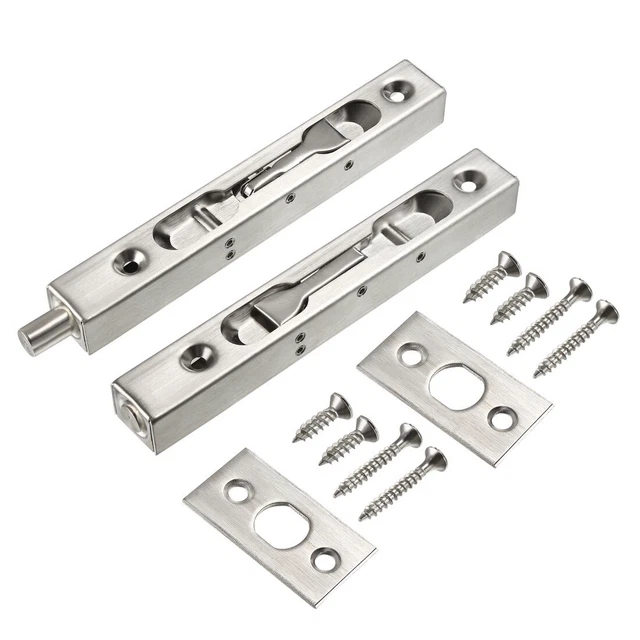 FLUSH BOLT, 6-INCH Stainless Steel Guard Lever Action Latch Lock, 2 Pcs ...