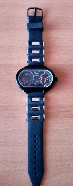 MONTRE QUARTZ OVALE MIXTE BOUSSOLE/THERMO Marque Select Couleur Noire ...