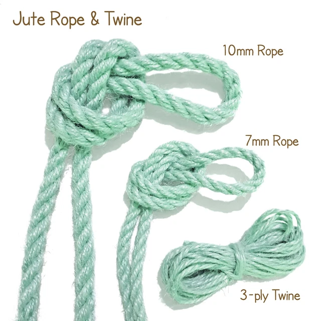 AQUA BLUE COLOUR 10mm 7mm 2mm Jute Rope & Twine for Arts Crafts ...