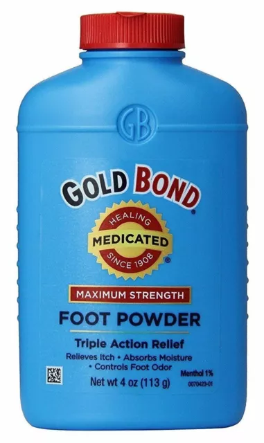 GOLD BOND MAXIMUM Strength Medicated Foot Powder Triple Action Relief ...