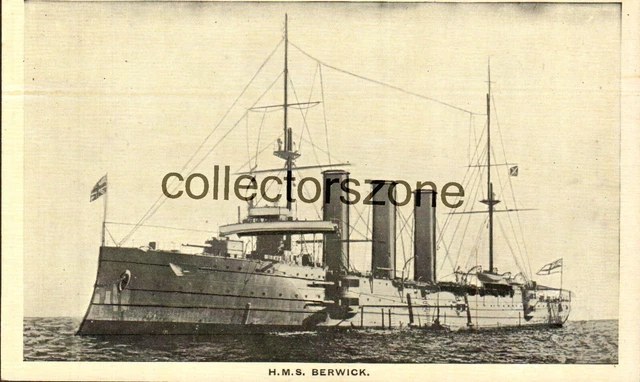 ROYAL NAVY Armoured Cruiser HMS Berwick 1902-20 Printed postcard ...