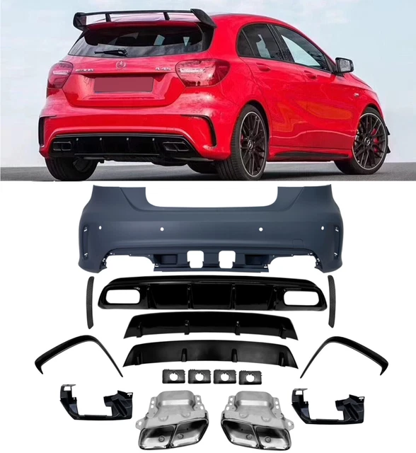 REAR BUMPER BODY Kit A45 Amg Look Primed For Mercedes A Class W176 ...