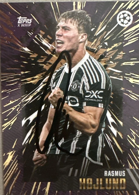 MANCHESTER UNITED RASMUS Hojlund Hand Signed Topps Card Rare £9.99 ...