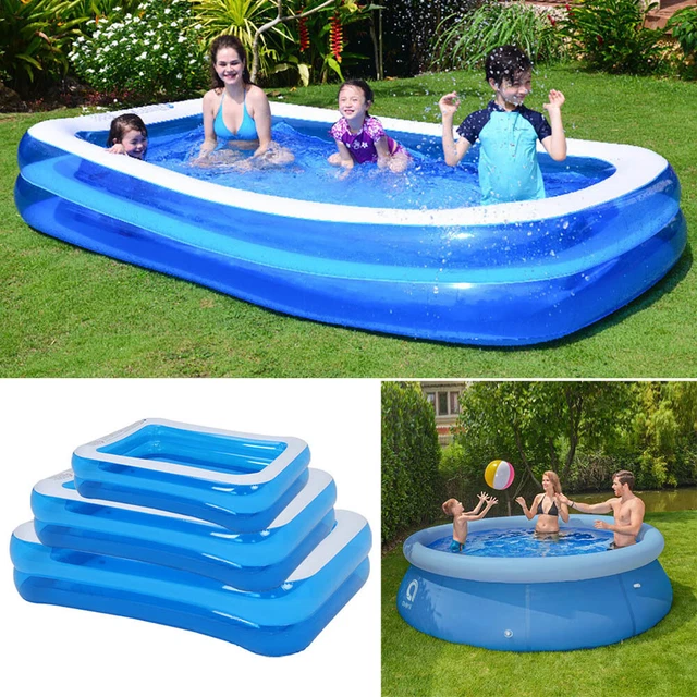 XL LARGE FAMILY Swimming Pool Garden Outdoor Inflatable Paddling Pools ...