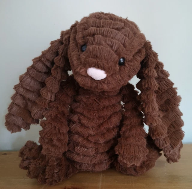 JELLYCAT MEDIUM TEXTURED Chocolate brown Bunny £73.52 - PicClick UK
