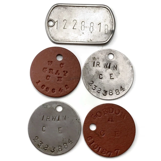 BRITISH ARMY DOG Tags - IRWIN, W C GRAY, H GORDON - Metal & Fibre ...