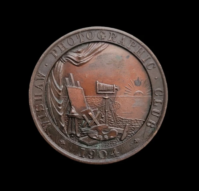 1904 WISHAW PHOTOGRAPHIC Club Medal Award Booth Edwardian Camera ...