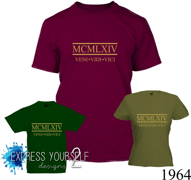 ROMAN NUMERALS 1974- T Shirt, 50th BIRTHDAY (2024), Fun, Present, Gift ...