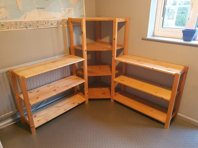 IKEA IVAR SHELVING Set #1 (Cost £164) 3 Section Corner + Side Units 10 ...