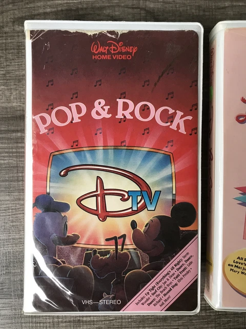VTG WALT DISNEY Home Video Music Lot VHS Rental Clamshell Pop Rock Love ...