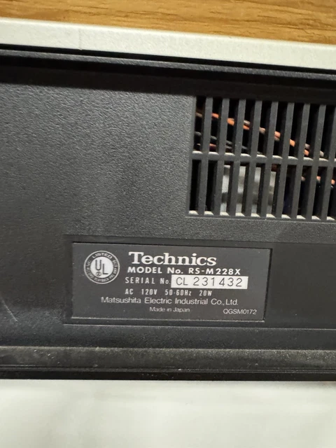 TECHNICS RS-M228X STEREO Cassette Deck Vintage Japan Tape dbx 110db FOR ...