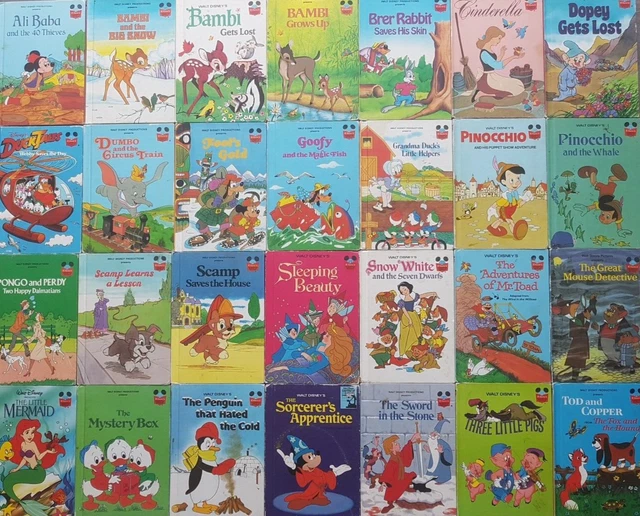DISNEY WONDERFUL WORLD of Reading Books︱VINTAGE︱Textured Hardback︱70/80 ...