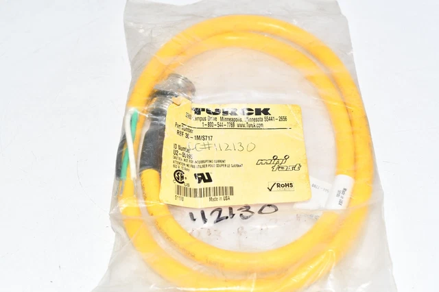 NEW TURCK, RSF 36-1M/S717, U2-05199 Cable Connector Cordset $25.82 ...