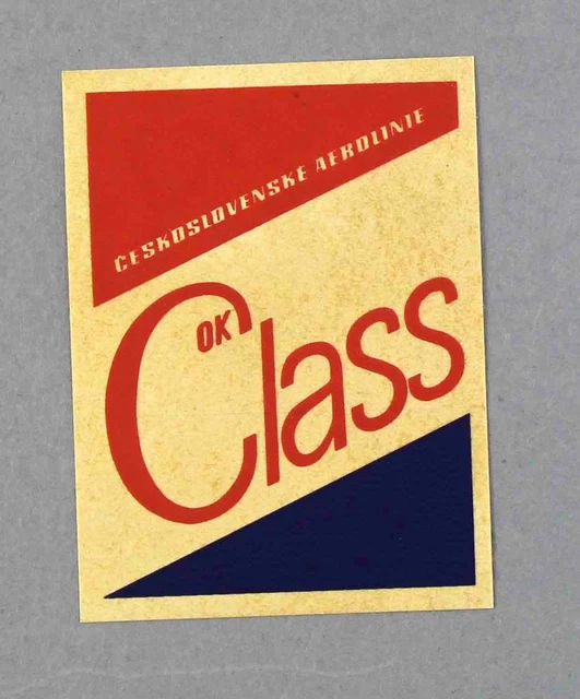 CSA CESKOSLOVENSKE AEROLINIE Ok Class Vintage Airline Sticker Czech £19 ...
