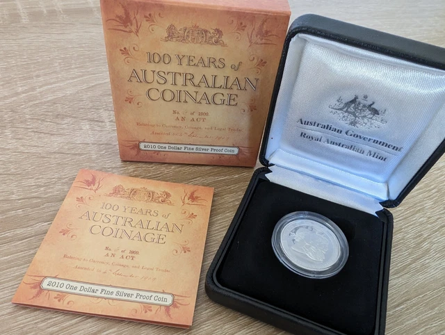 2010 $1 FINE Silver Proof Coin. 100 Years of Australian Coinage. $40.50 ...