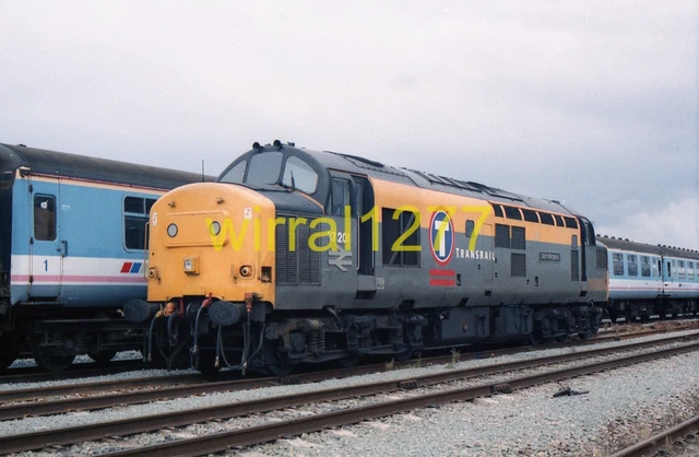 ORIGINAL RAILWAY PHOTOGRAPHIC negative Class 37 37201 at Crewe Basford ...
