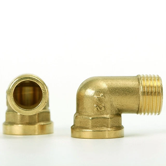 2 PCS/SET ELBOW Connector Copper Fitting Angled Hose Brass Fittings ...