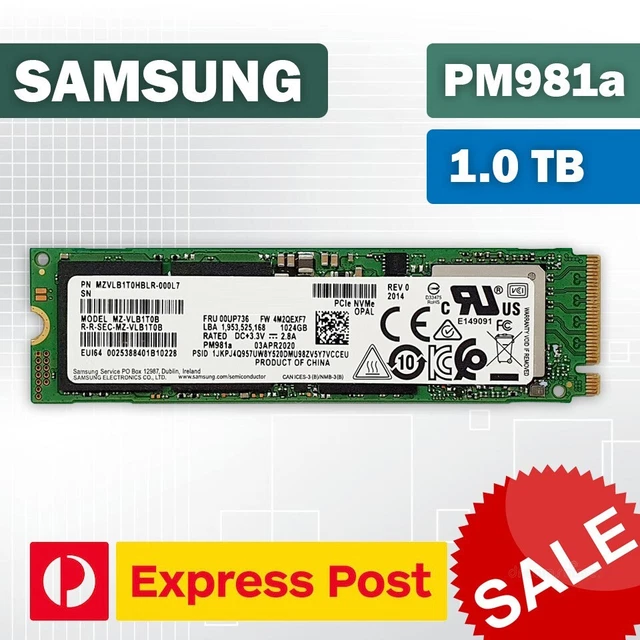 SAMSUNG PM981A 1TB NVMe M.2 Gen 3x4 PCIe 2280 Solid State Drive £71.17 - PicClick UK
