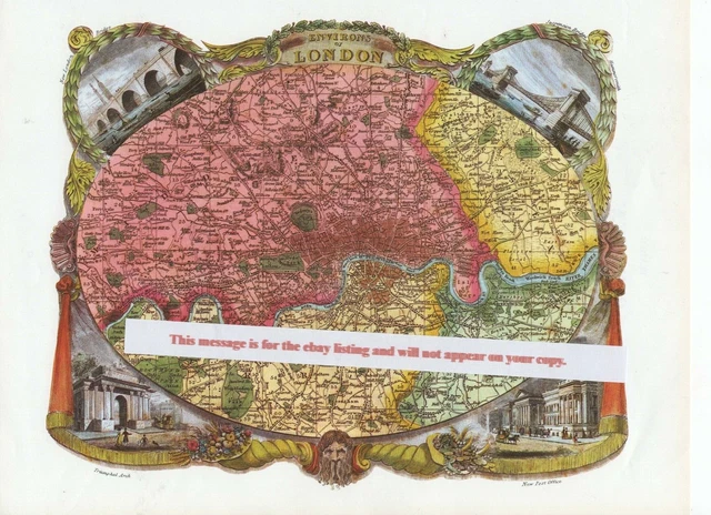 AN 1990'S COPY of a 1830's map of London, (Appr. size A4). £4.95 ...