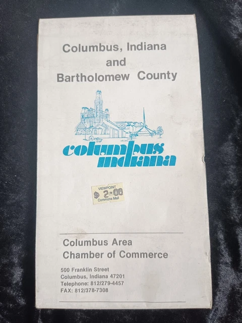 CITY MAP AND Road Map Of Columbus, Indiana And Bartholomew County 1993 ...