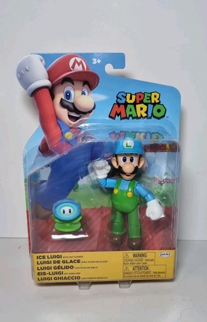 SUPER MARIO ICE Luigi With Ice Flower 4” Inch 10CM - Jakks Pacific Toy ...