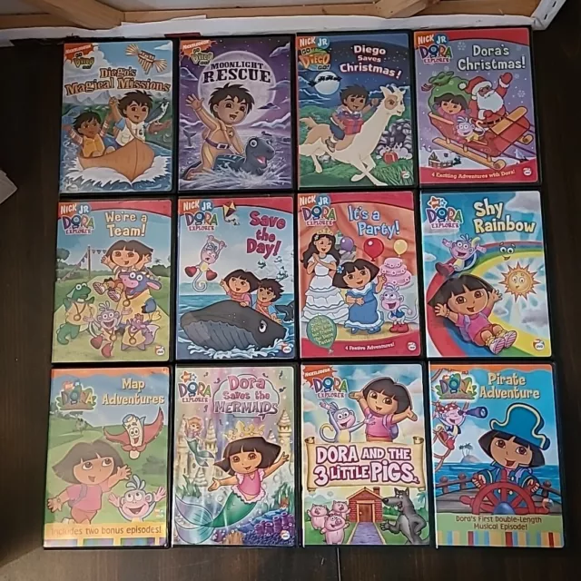 Dora The Explorer Go Diego Go Dvd Lot Of 8 Nickelodeon Nick Jr Video