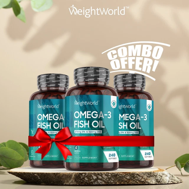 OMEGA 3 FISH Oil 2000mg 720 Softgel Capsules 660MG EPA & 440MGCombo ...