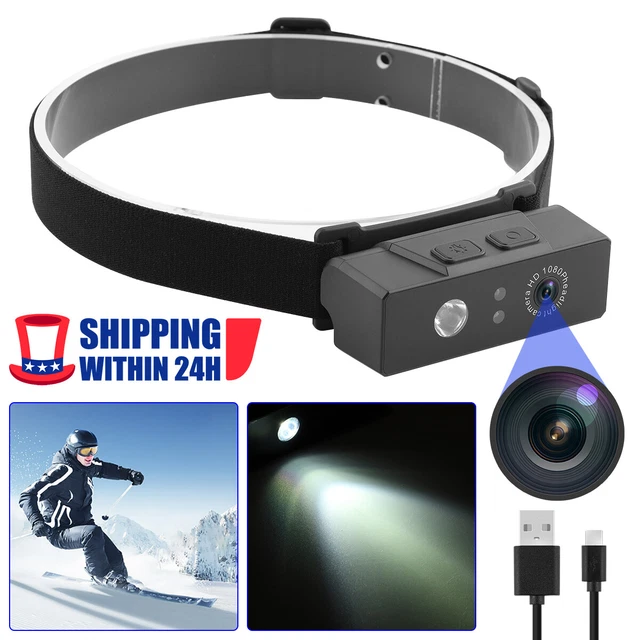 HEADLAMP WEARABLE CAM Flashlight Rechargeable Mini Action Camera ...