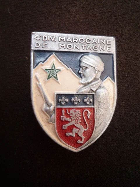 ORIGINAL ET RARE insigne militaire de la 4ème division de montagne marocaine EUR 200,00 ...