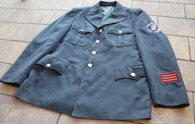 VINTAGE GERMAN DDR GDR Firefighter Jacket Uniform Tunic Fire Brigade £ ...