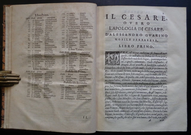 SEICENTINE/FERRARA/ED. ORIGINALI: GUARINO, Il Cesare, Overo L'apologia ...