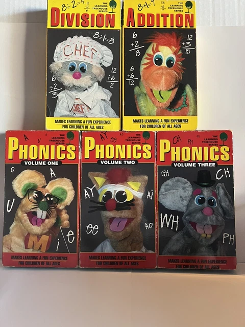 VHS: THE LEARNING Treehouse Series: Phonics Volume 1 2 3 Addition ...