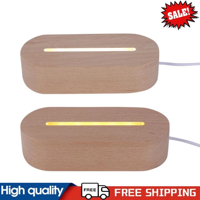 OVAL DISPLAY PEDESTAL - LED Lights Display Base with USB for 3D Crystal ...