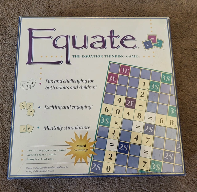 EQUATE THE EQUATION Thinking Math Board Game Educational Fun NEW SEALED ...