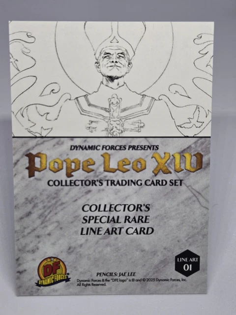 2025 DYNAMIC FORCES Pope Leo XIV Special Rare Line Art Card #1 (Jae Lee ...