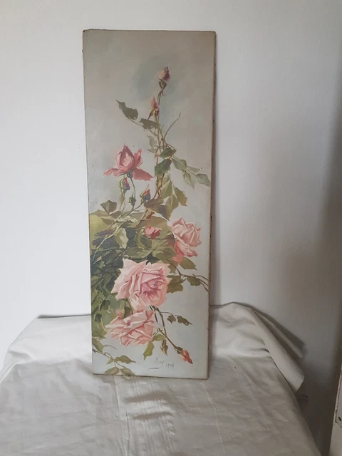 TABLEAU ANCIEN HUILE sur toile fleurs signé Mary 1908 EUR 95,00 - PicClick FR